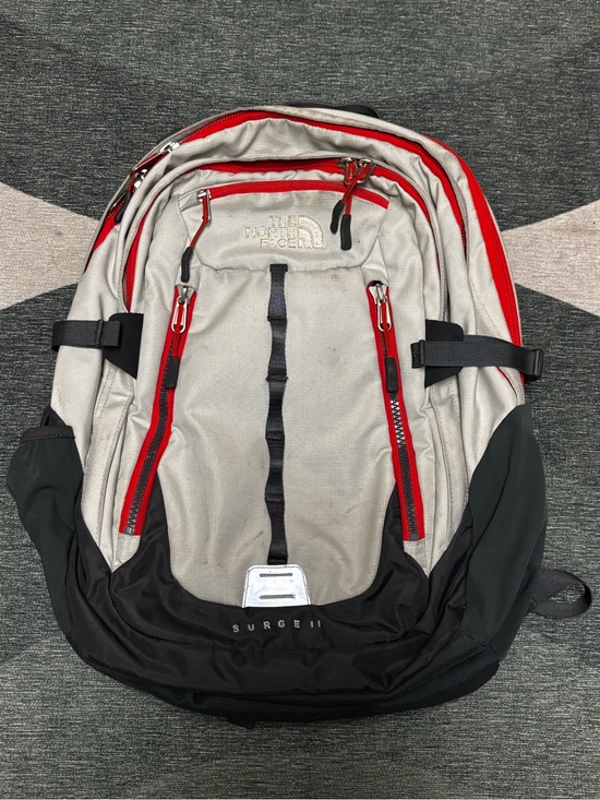 The North Face | Bags | The North Face Backpack In Light Gray Red And ...